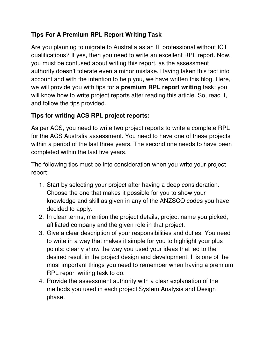 PPT - Tips For A Premium RPL Report Writing Task PowerPoint ...