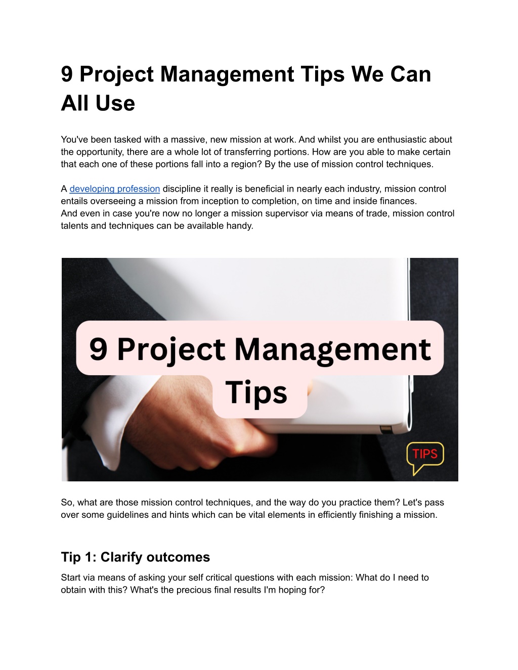PPT - 9 Project Management Tips We Can All Use PowerPoint Presentation ...