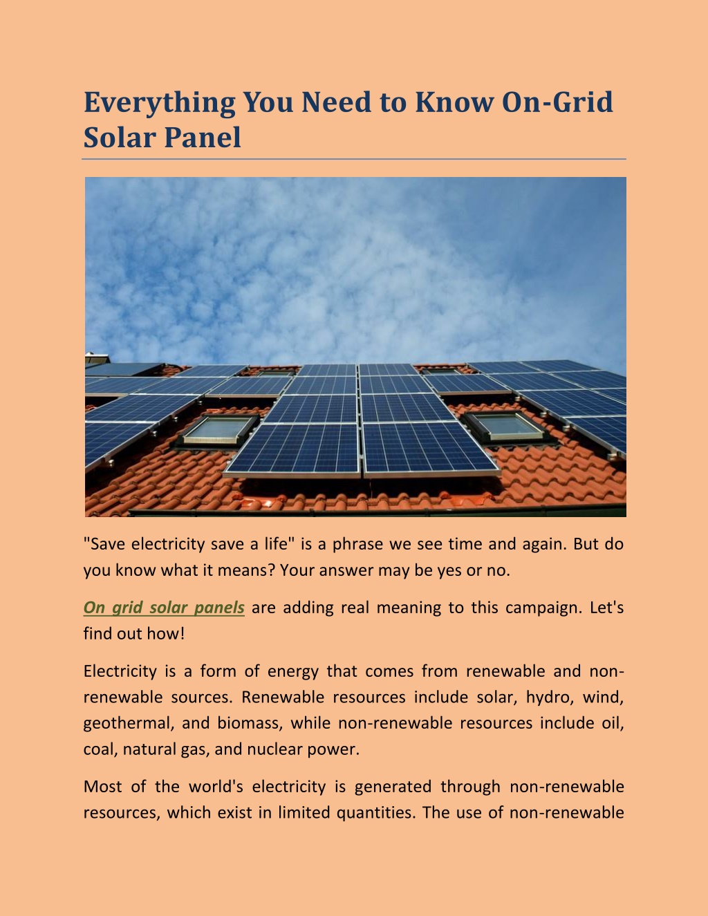 PPT - Everything You Need to Know On Grid Solar Panel PowerPoint ...
