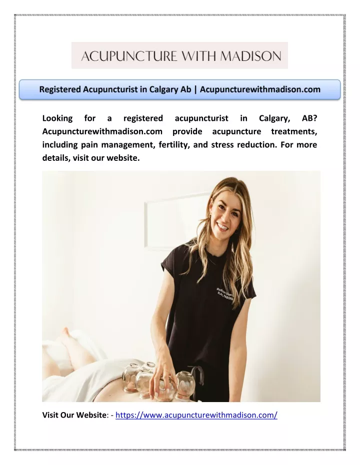 PPT - Registered Acupuncturist in Calgary Ab | Acupuncturewithmadison ...