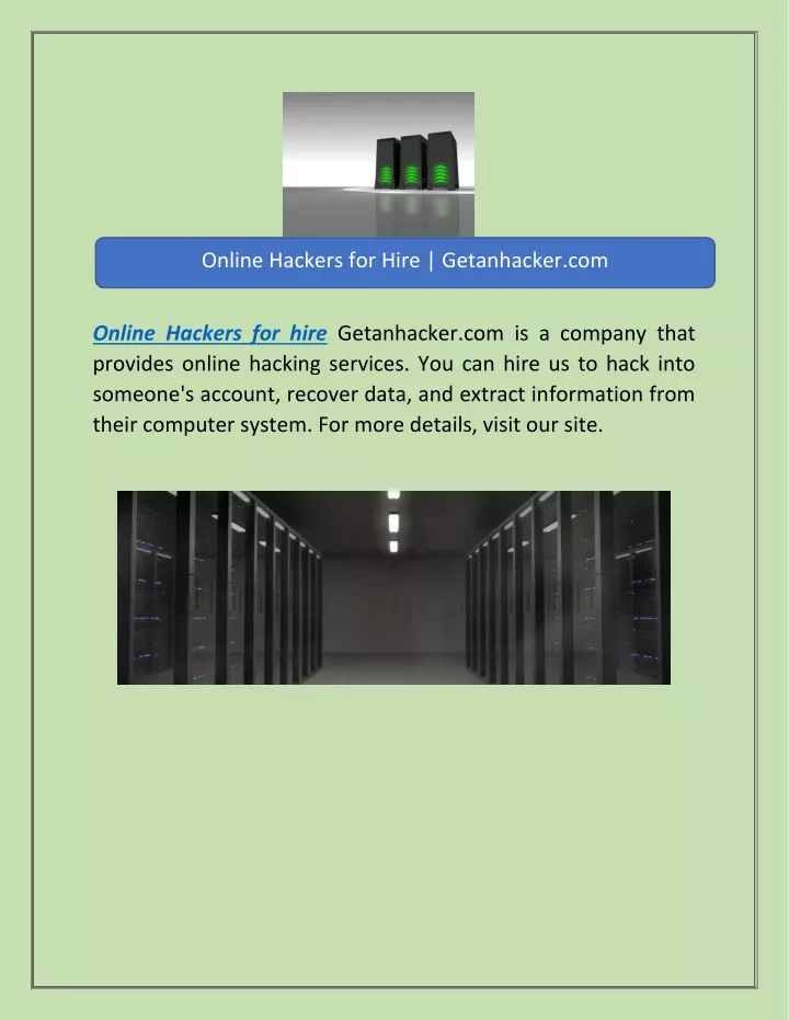 PPT - Online Hackers for Hire | Getanhacker.com PowerPoint Presentation ...