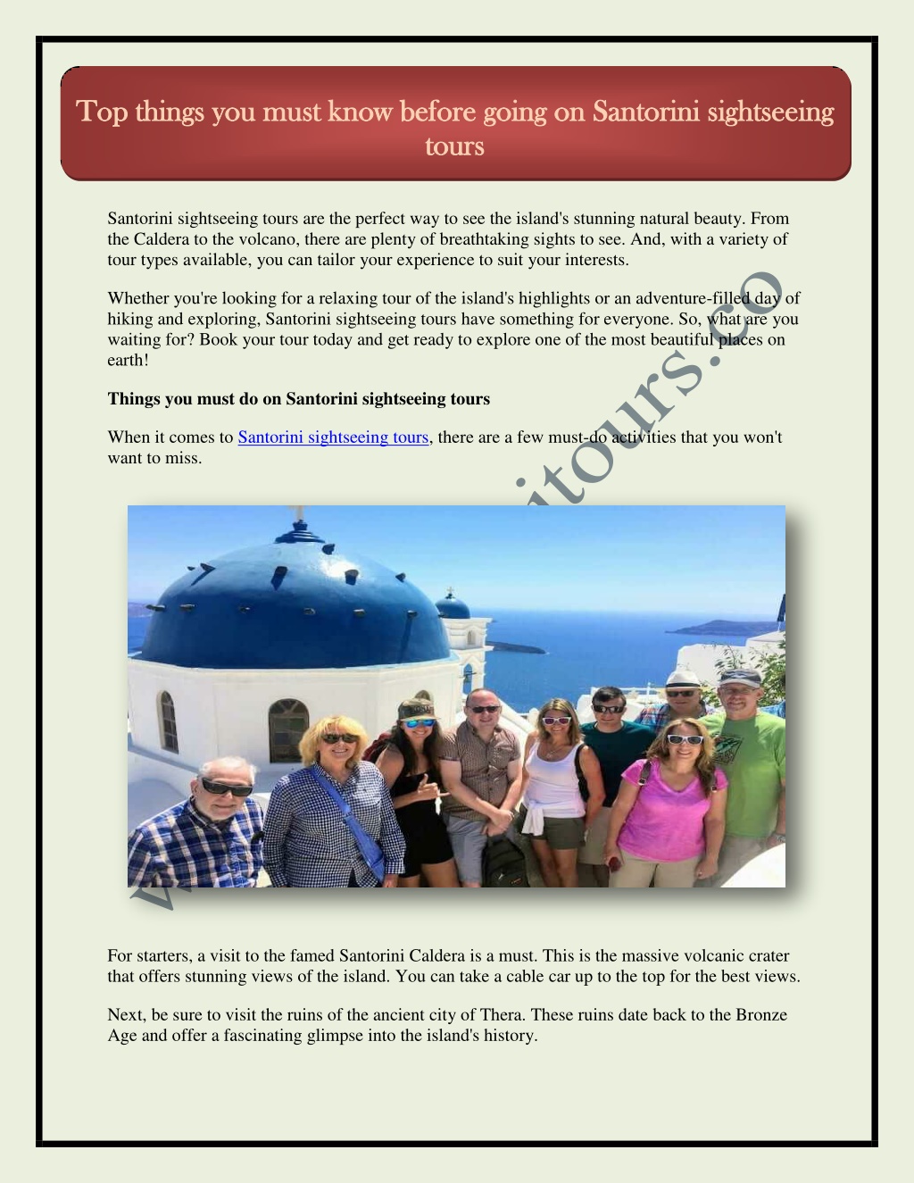 PPT - Top things you must know before going on Santorini sightseeing ...
