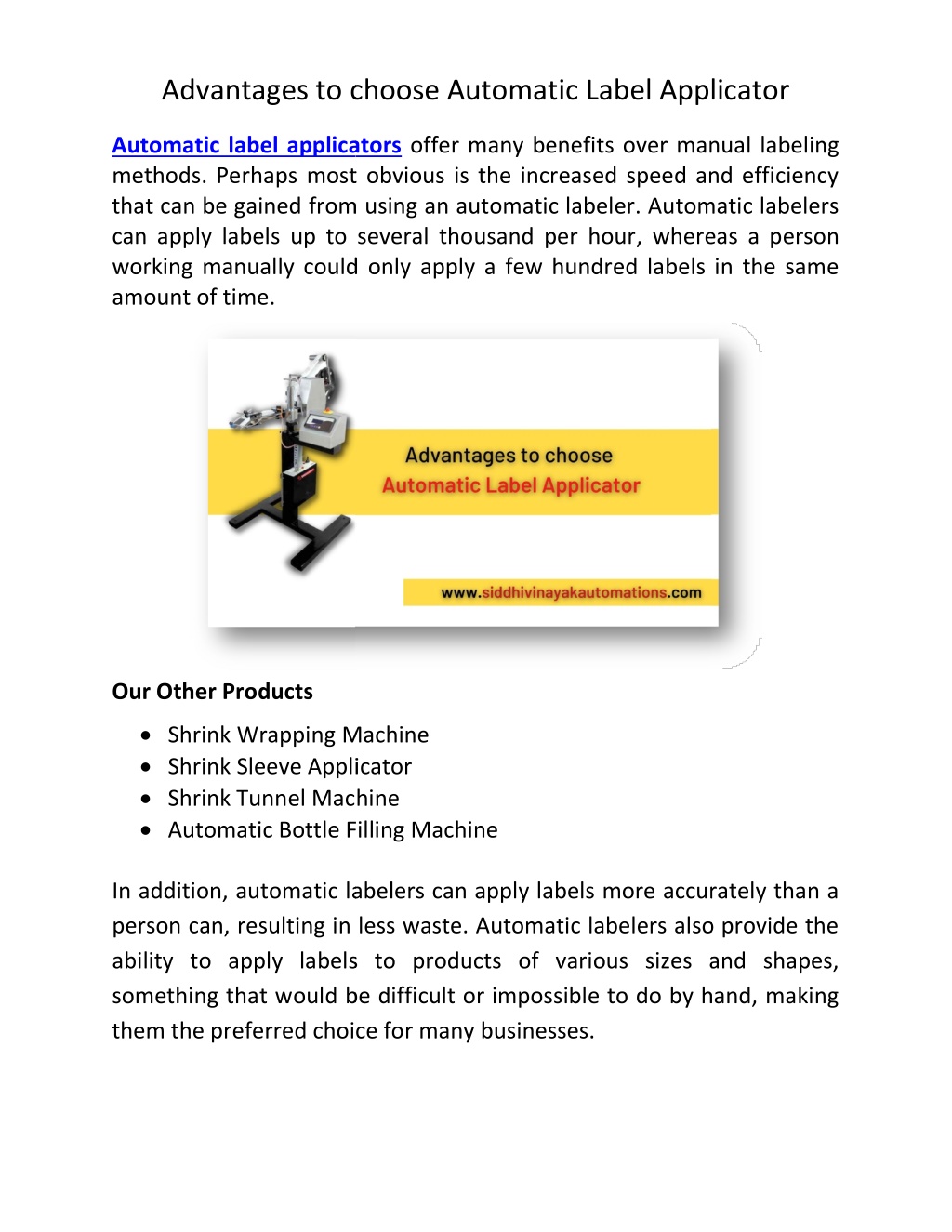PPT - Advantages to choose Automatic Label Applicator PowerPoint ...