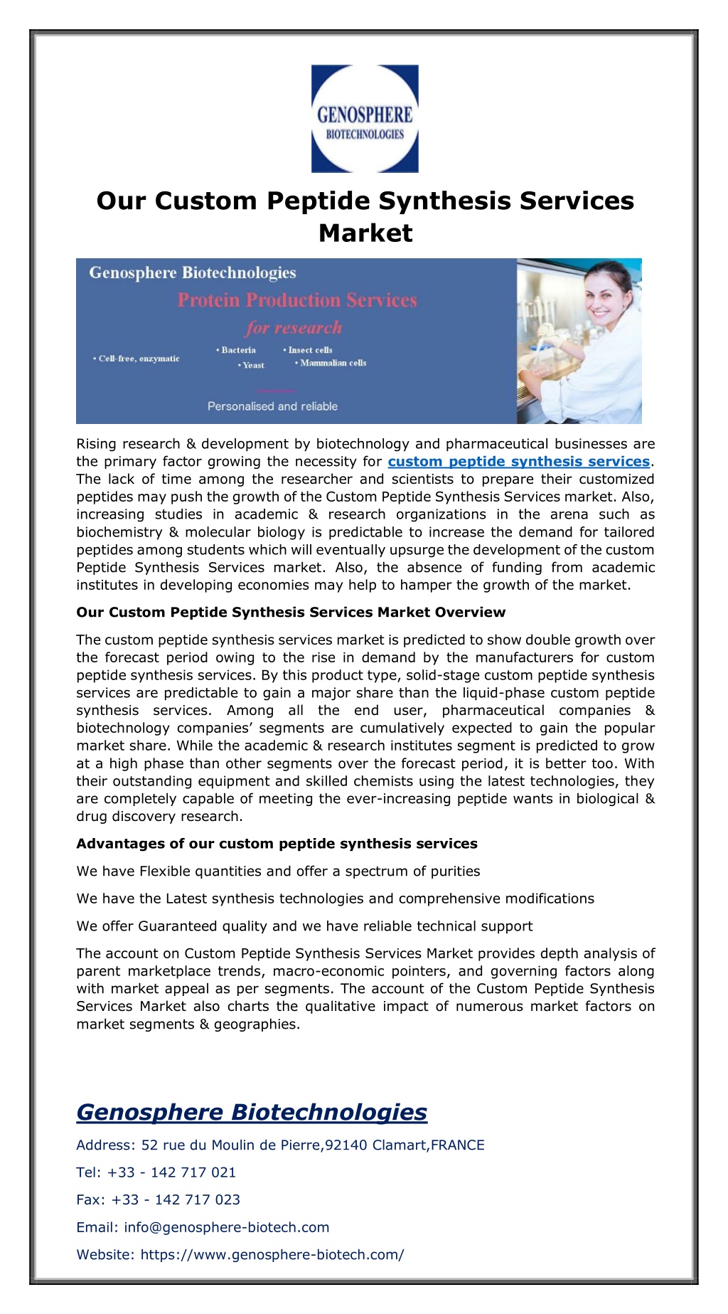 PPT - Our Custom Peptide Synthesis Services Market PowerPoint ...