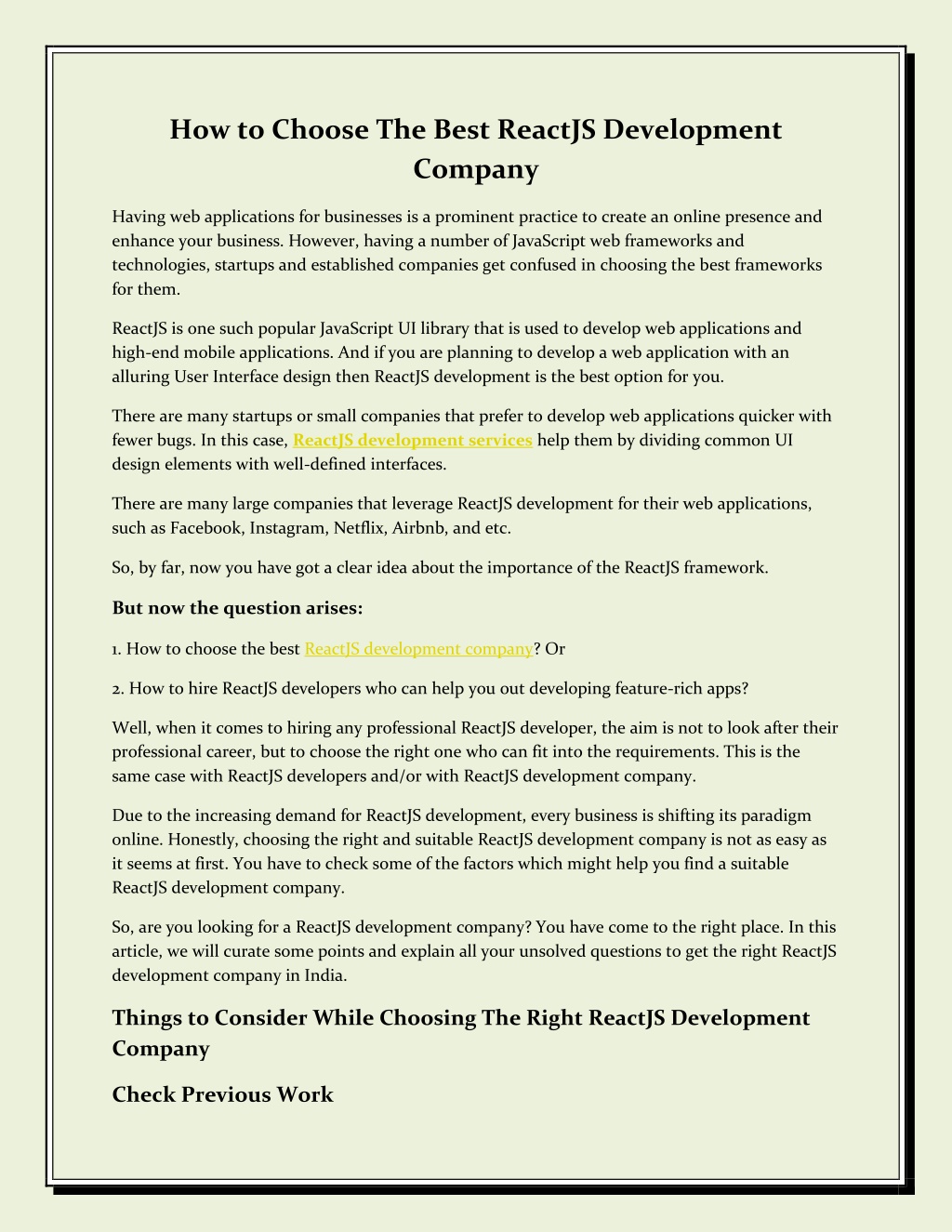 PPT - How to Choose The Best ReactJS Development Company PowerPoint Presentation - ID:11684438