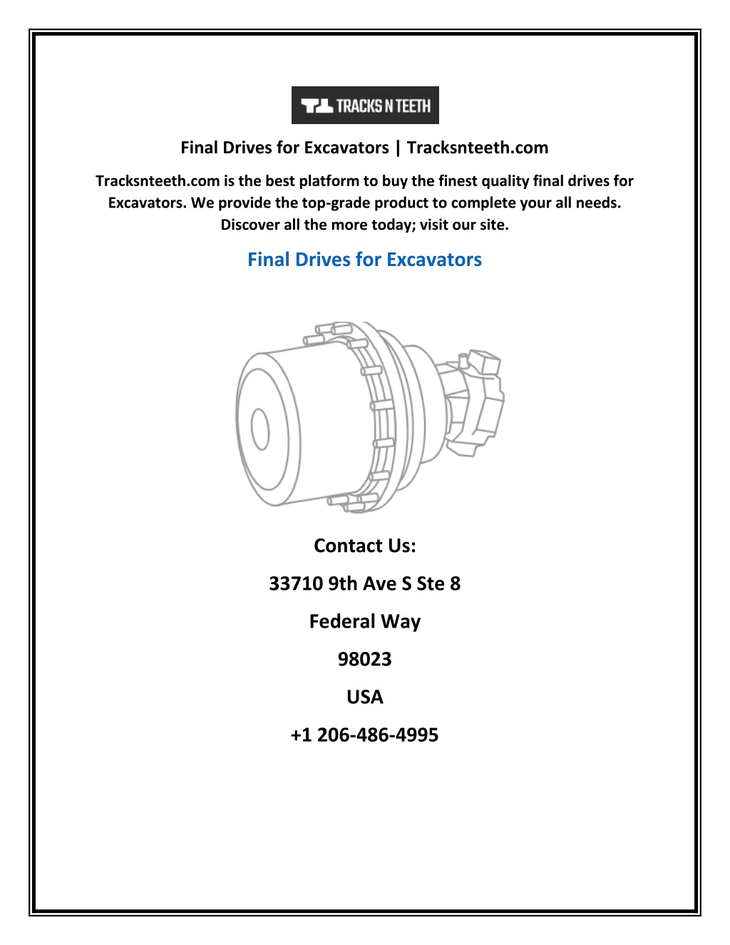 PPT - Final Drives for Excavators 2 PowerPoint Presentation, free ...