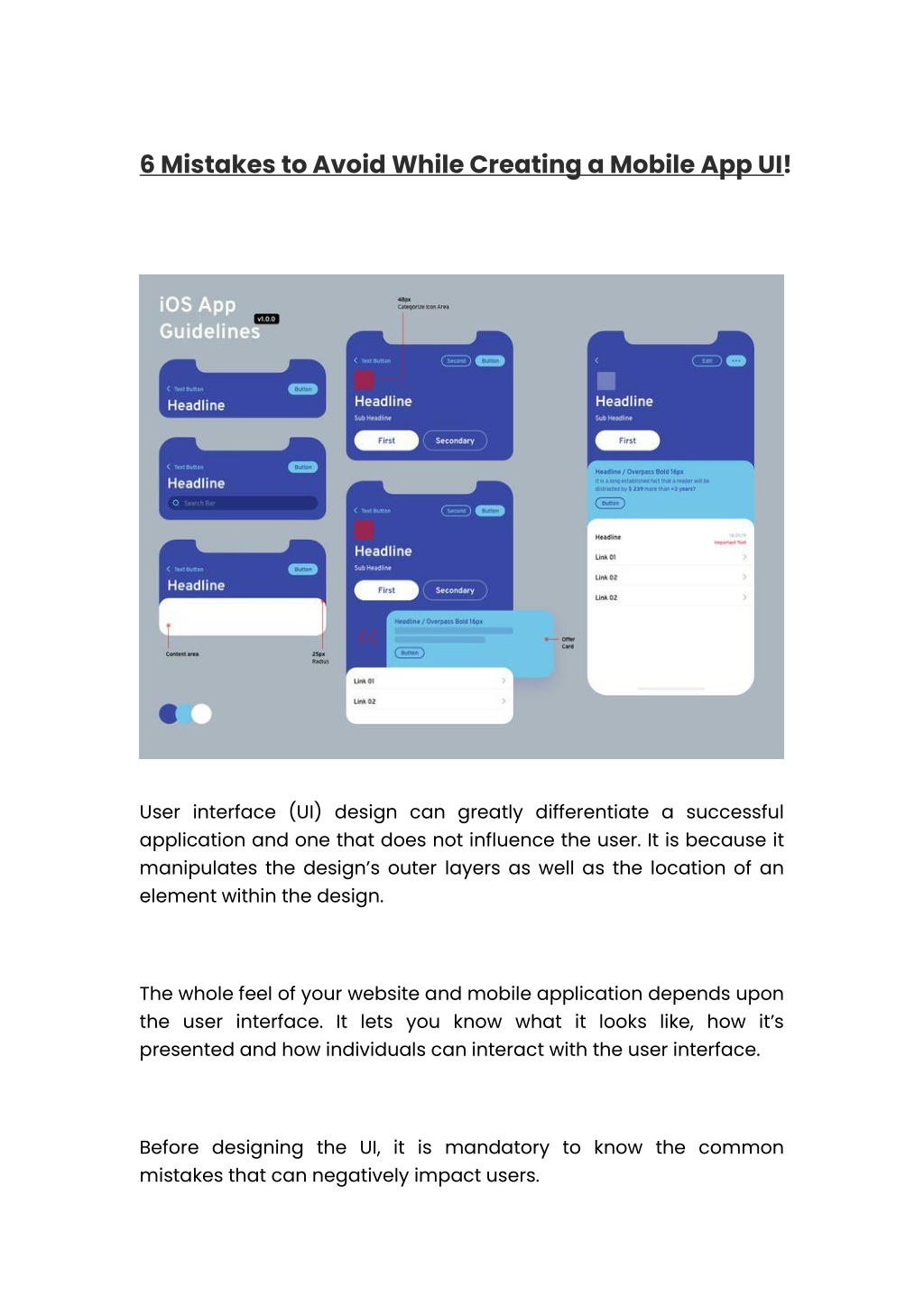 PPT - 6 Mistakes to Avoid While Creating a Mobile App UI PowerPoint Presentation - ID:11689950