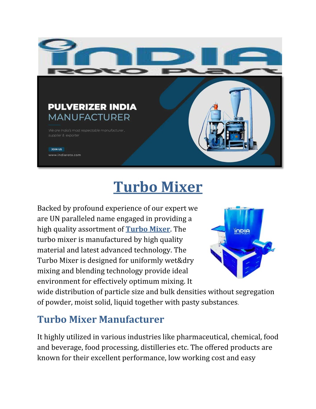 PPT - Turbo Mixer manufacturer PowerPoint Presentation, free download ...