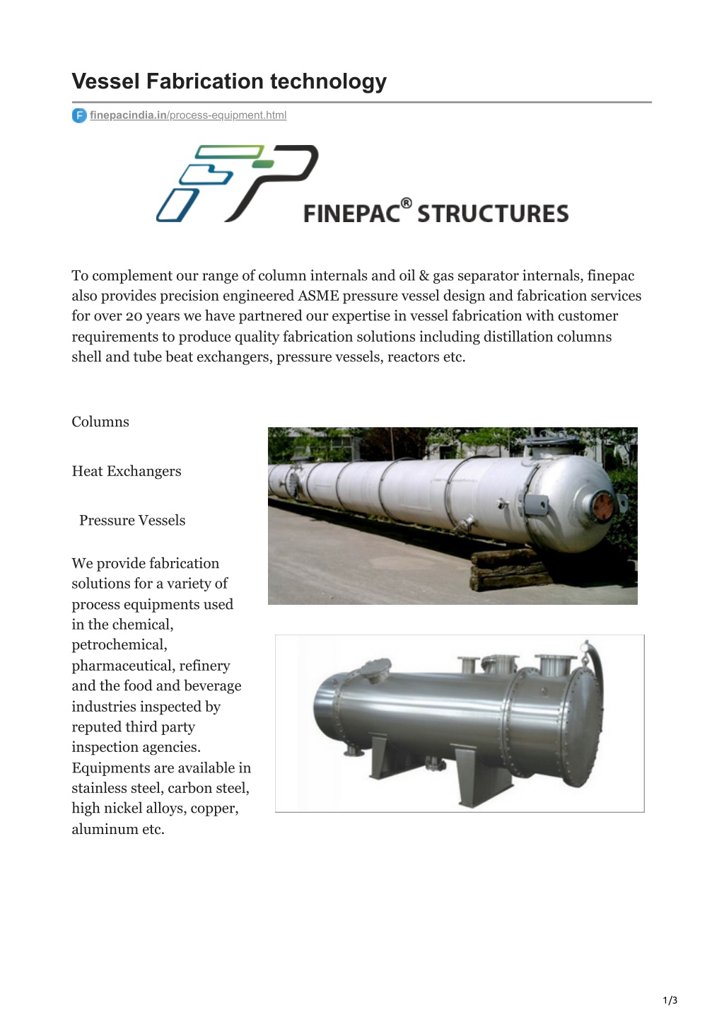 PPT - finepacindia.in-Vessel Fabrication technology PowerPoint ...