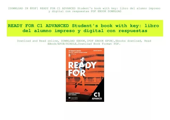 PPT - [DOWNLOAD IN @PDF] READY FOR C1 ADVANCED Student's book with key ...