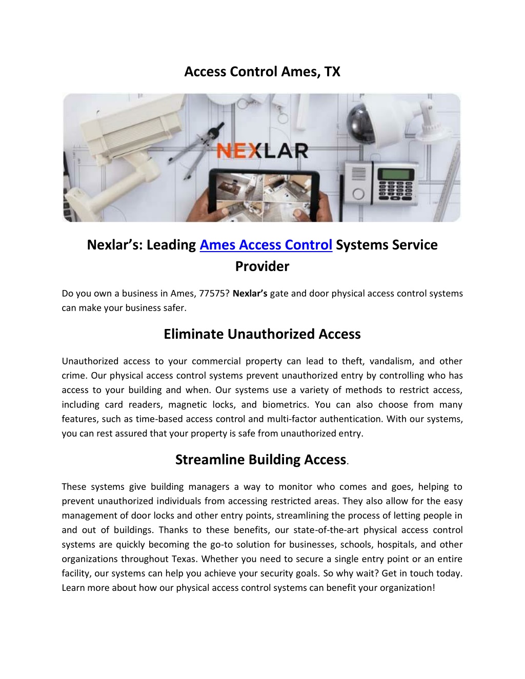 PPT - The Best Access Control Systems In Ames With Nexlar Security PowerPoint Presentation - ID ...