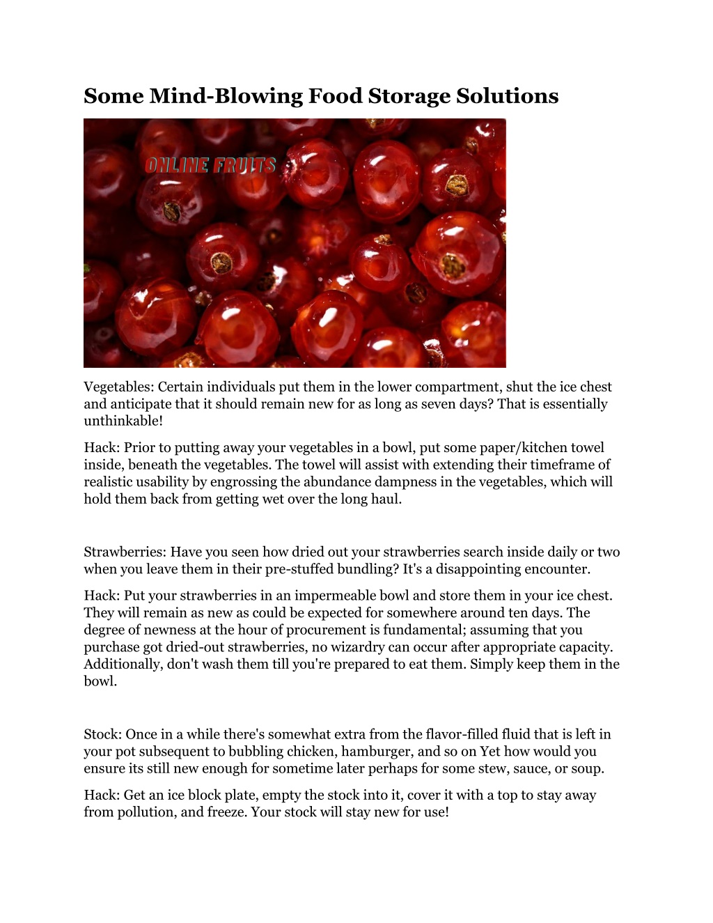 PPT - Some Mind-Blowing Food Storage Solutions PowerPoint Presentation - ID:11699049