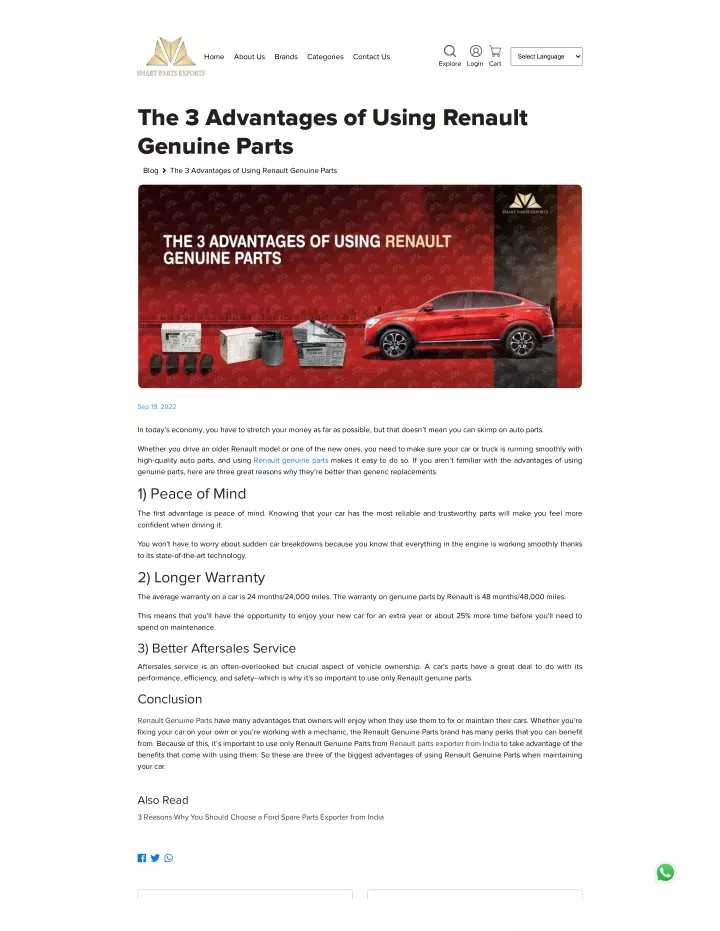 PPT - The 3 Advantages of Using Renault Genuine Parts PowerPoint ...
