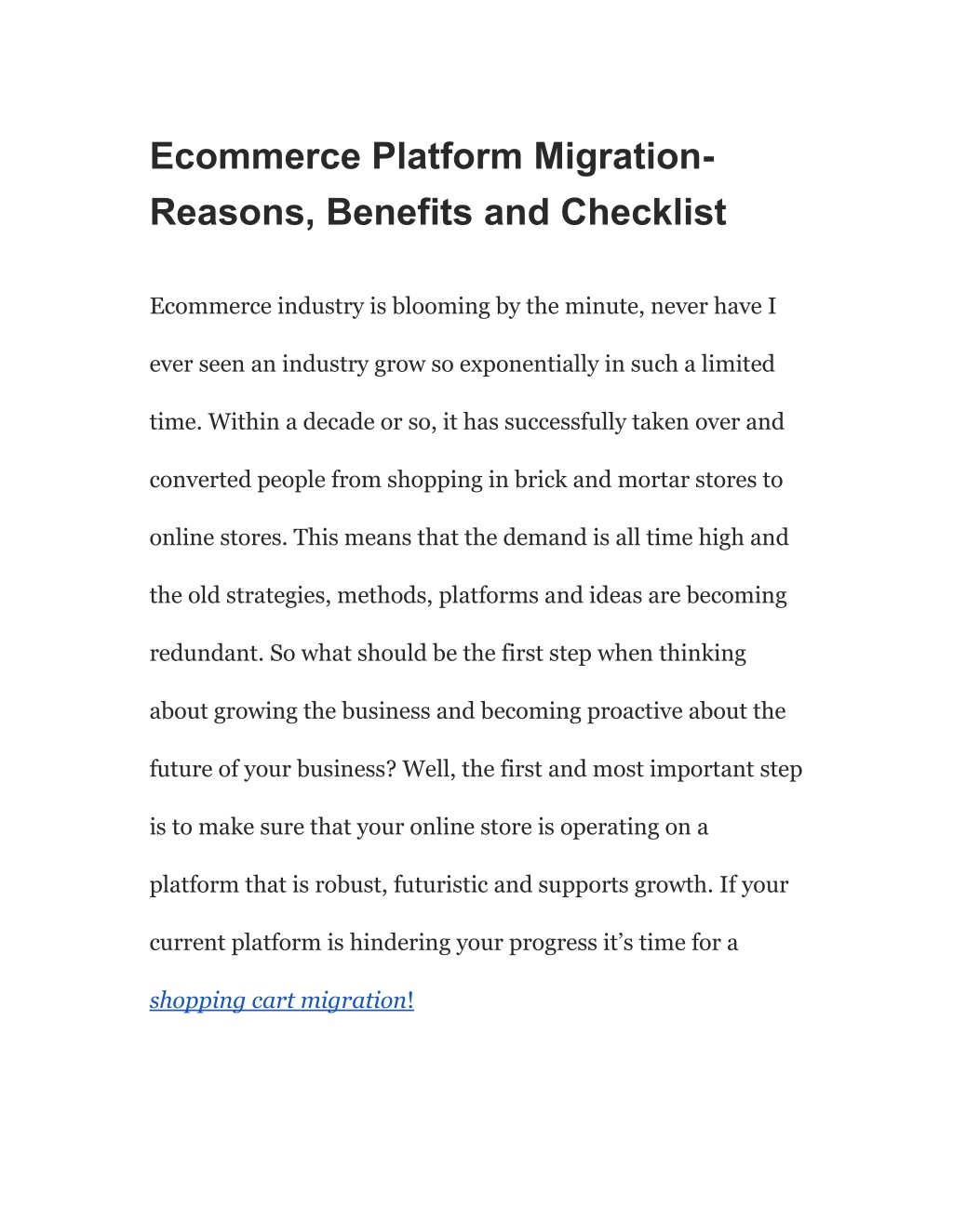 PPT - Ecommerce Platform Migration PowerPoint Presentation, free ...