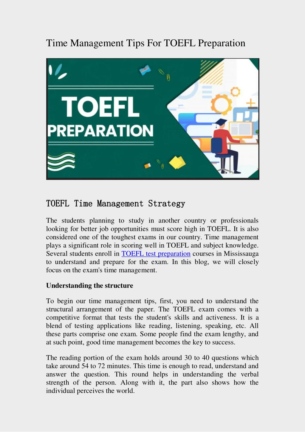 PPT - Time Management Tips For TOEFL Preparation PowerPoint ...