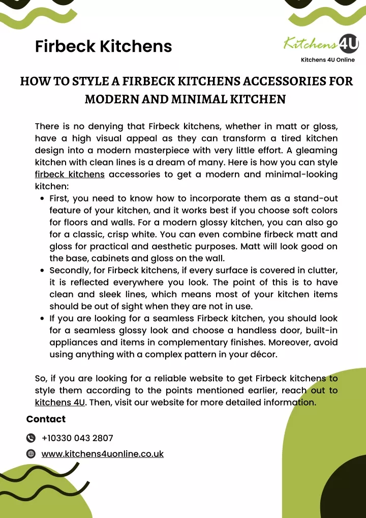 PPT - How To Style a Firbeck Kitchens Accessories for Modern and ...