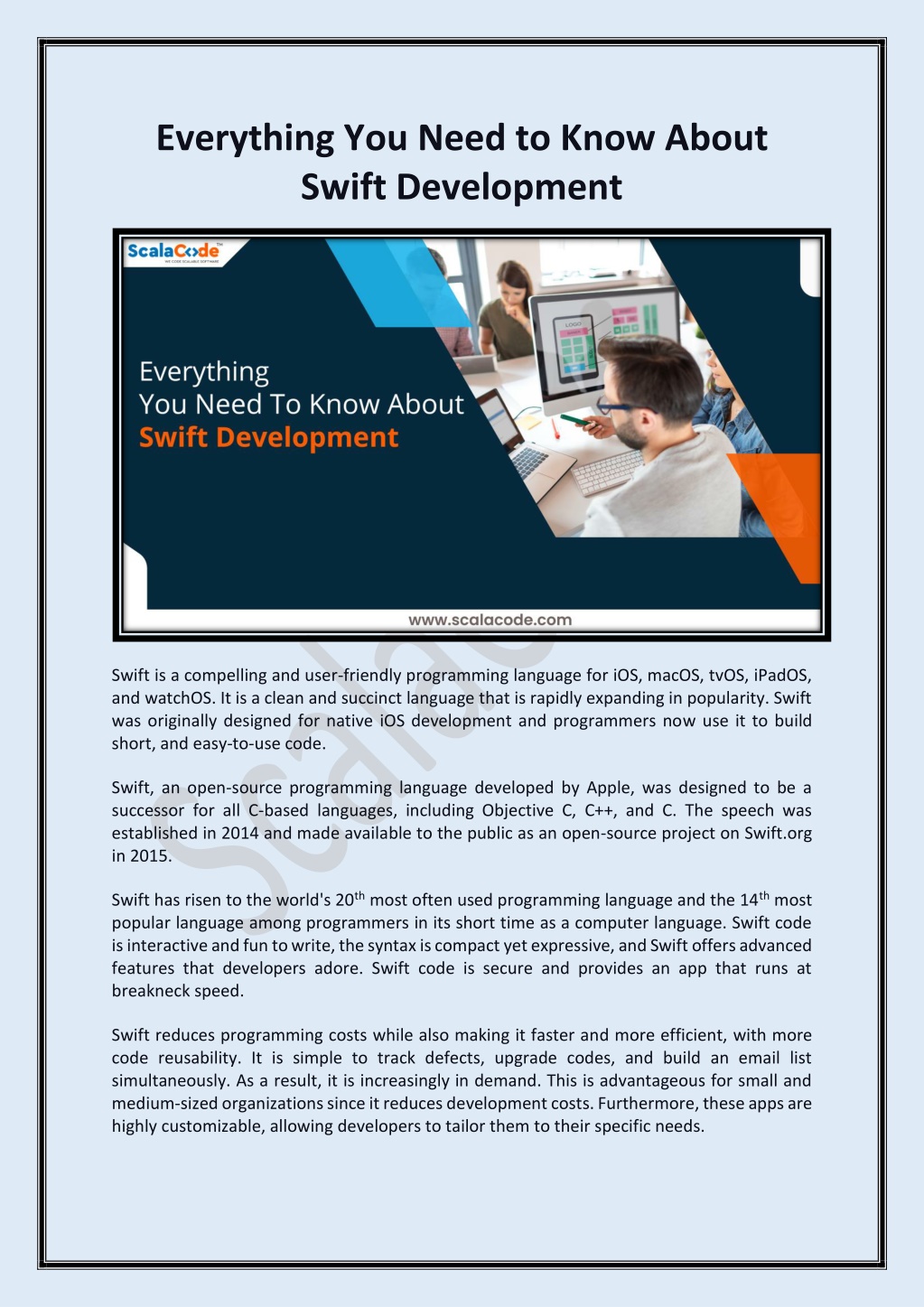 PPT - Everything You Need to Know About Swift Development PowerPoint ...