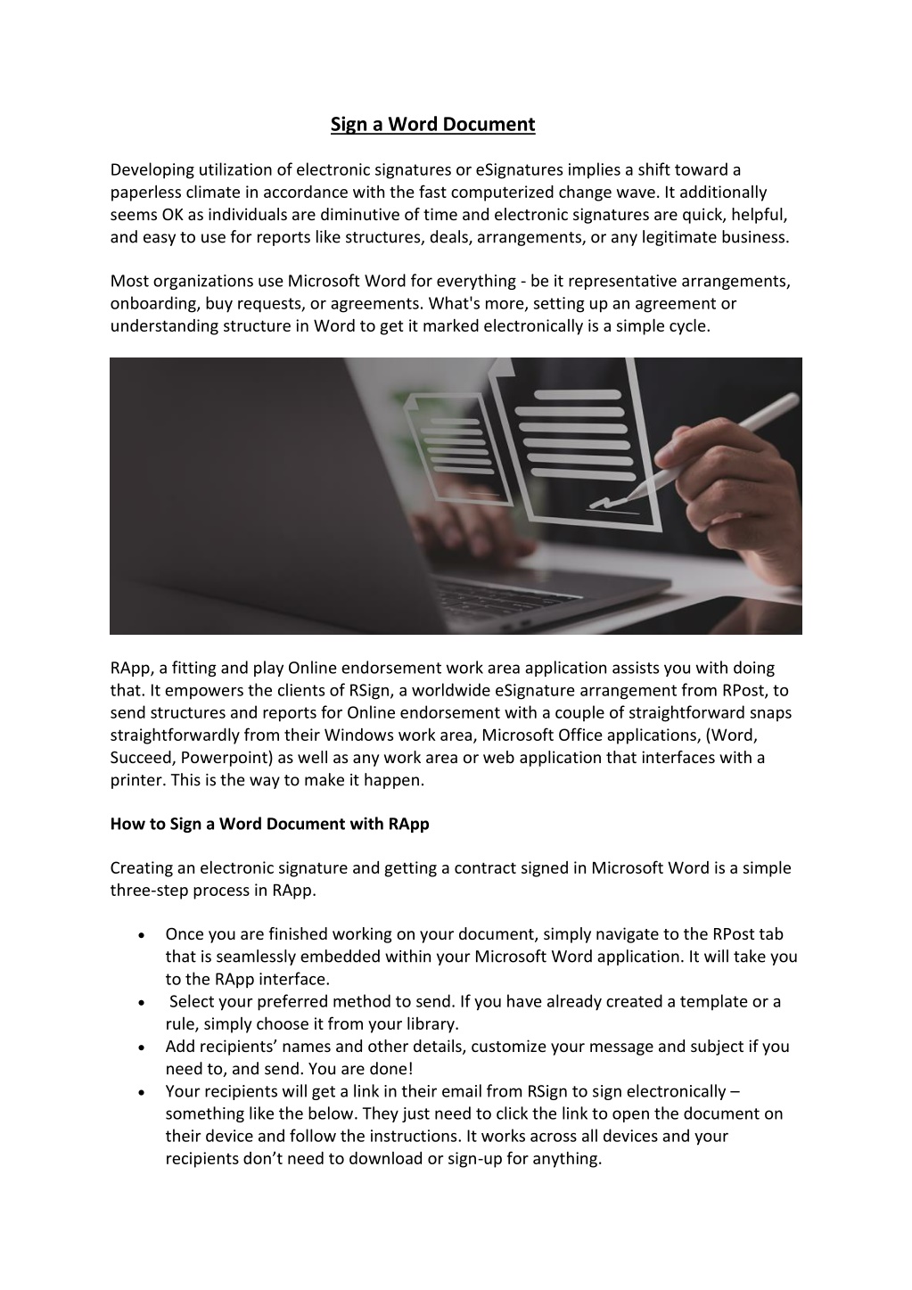 PPT - Sign a Word Document PowerPoint Presentation, free download - ID ...