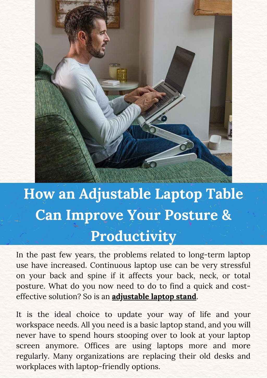 PPT - How an Adjustable Laptop Table Can Improve Your Posture ...