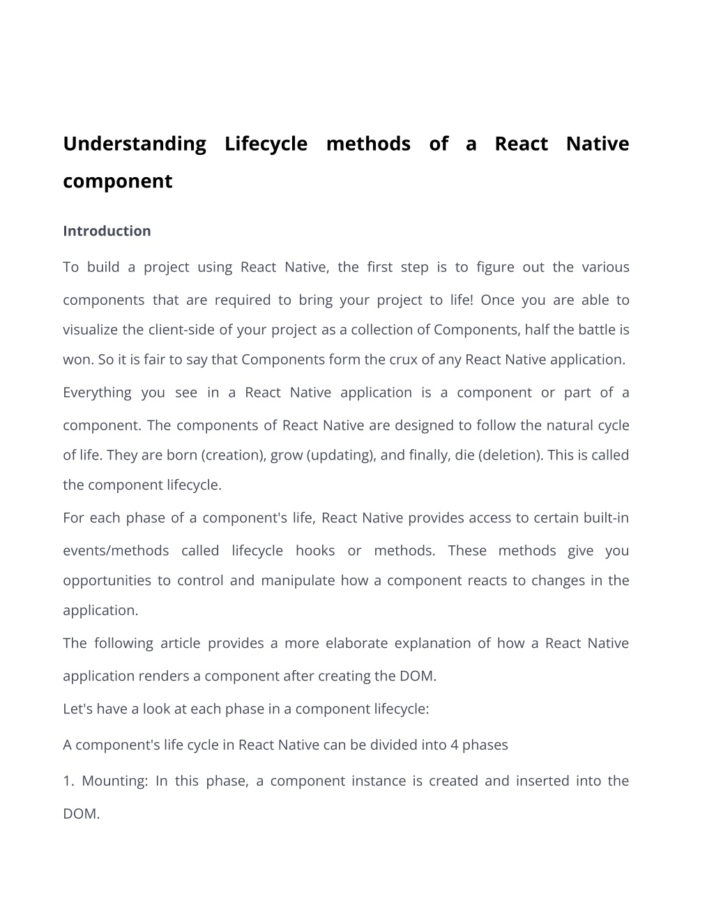 PPT - Understanding Lifecycle methods of a React Native component ...