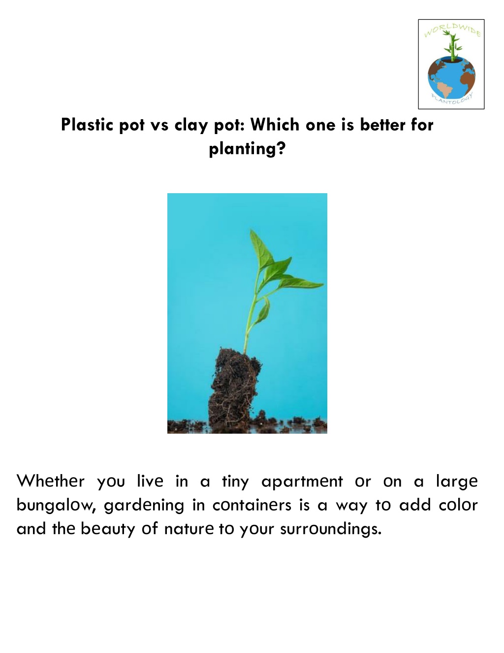 PPT - Plastic pot vs clay pot Which one is better for planting ...
