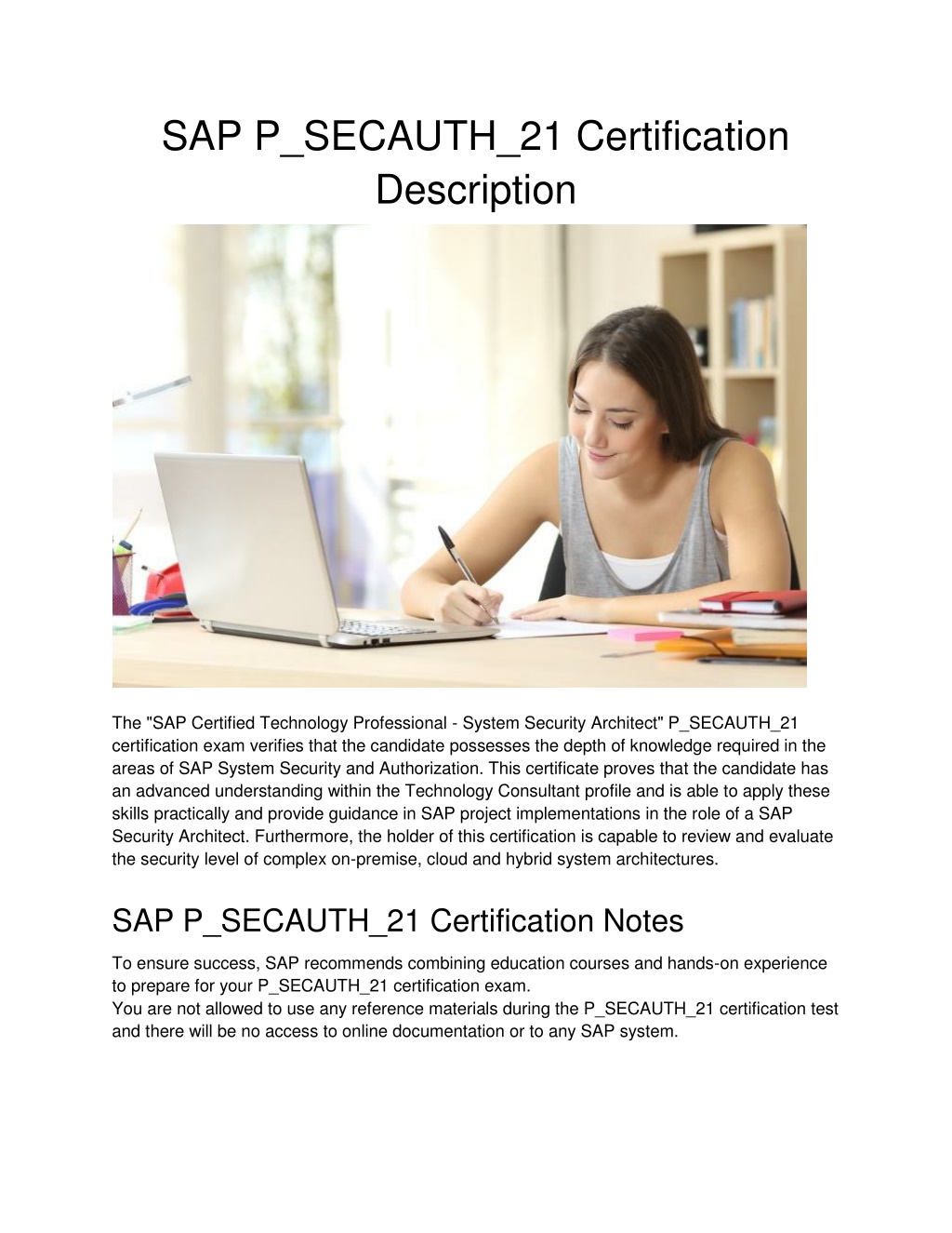 PPT - SAP P_SECAUTH_21 Certification Description PowerPoint Presentation - ID:11707852