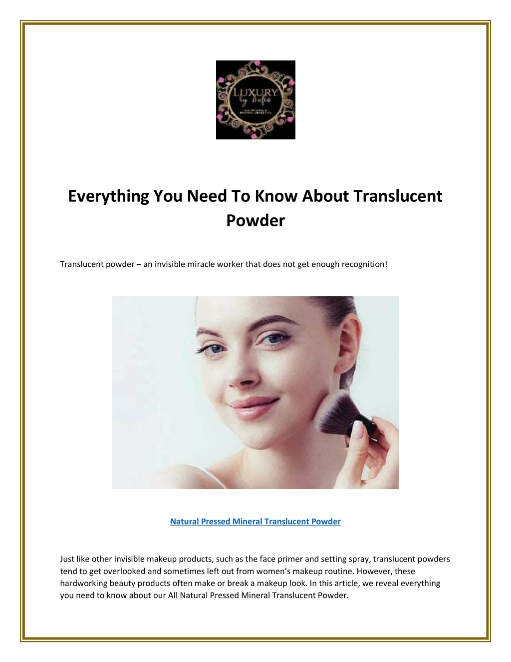 PPT - Everything You Need To Know About Translucent Powder PowerPoint Presentation - ID:11709715