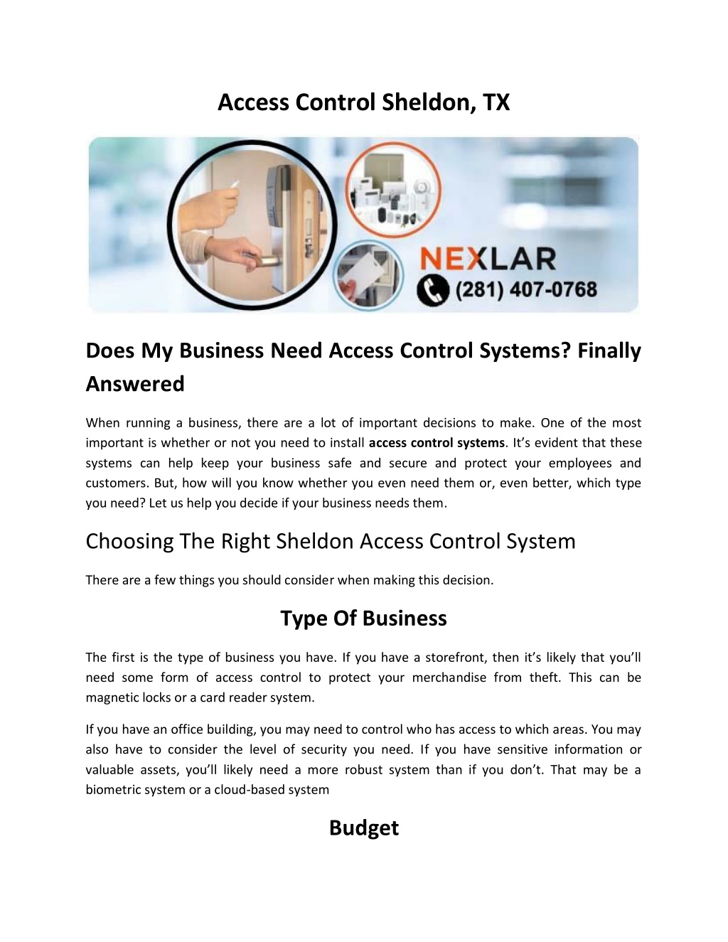 PPT - The Best Access Control System In Sheldon With Nexlar Security ...