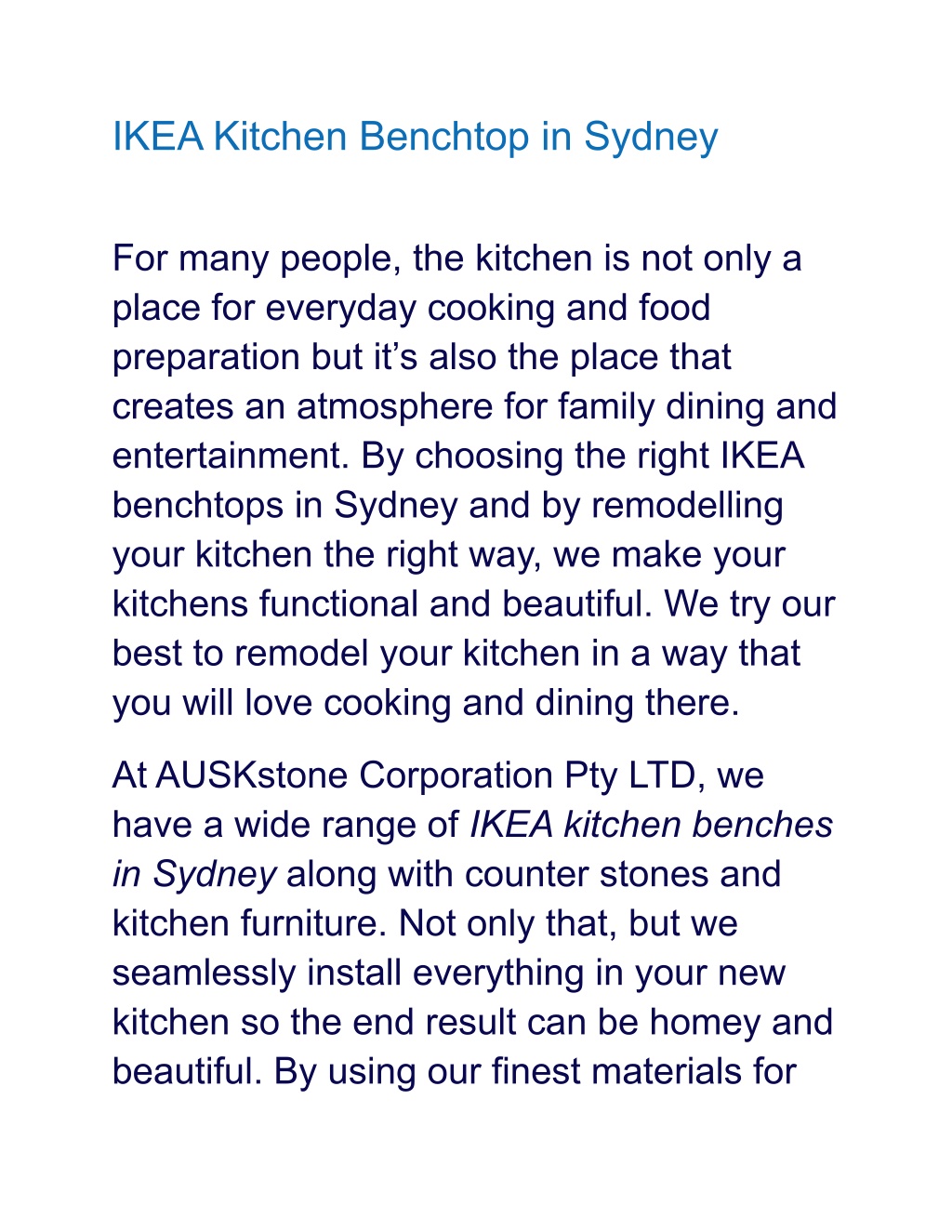 PPT - IKEA Kitchen Benchtop in Sydney PowerPoint Presentation, free ...