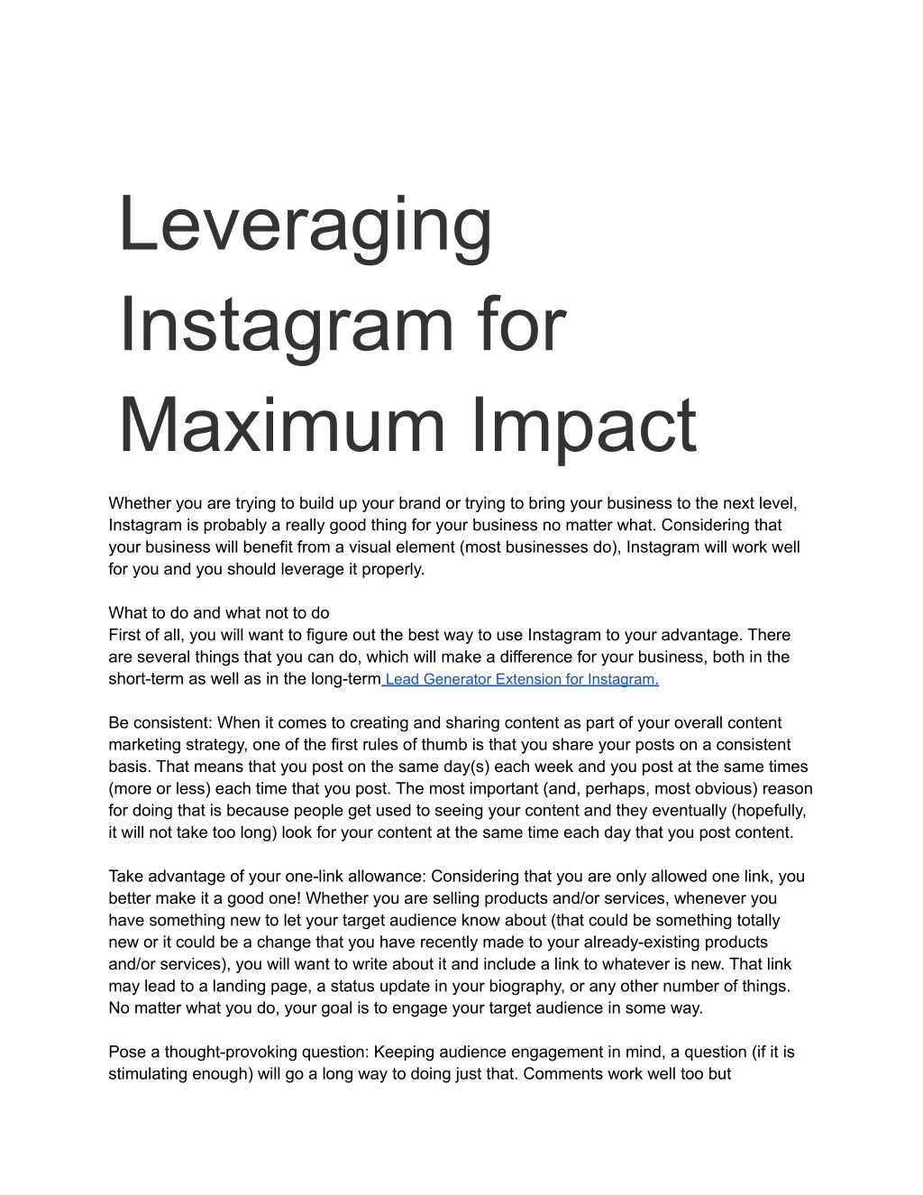 PPT - Leveraging Instagram for Maximum Impact PowerPoint Presentation ...