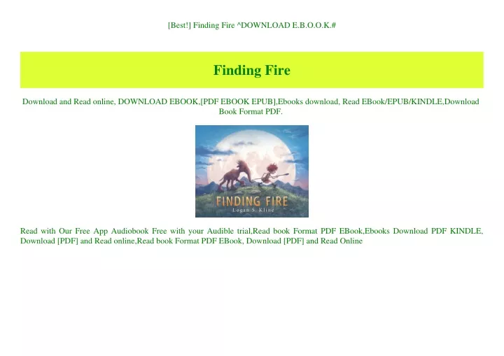 PPT - [Best!] Finding Fire ^DOWNLOAD E.B.O.O.K.# PowerPoint ...
