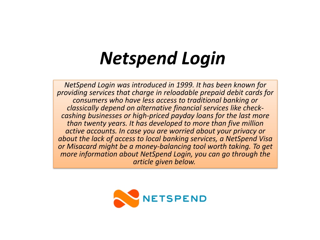 PPT - Netspend Login PowerPoint Presentation, free download - ID:11716709