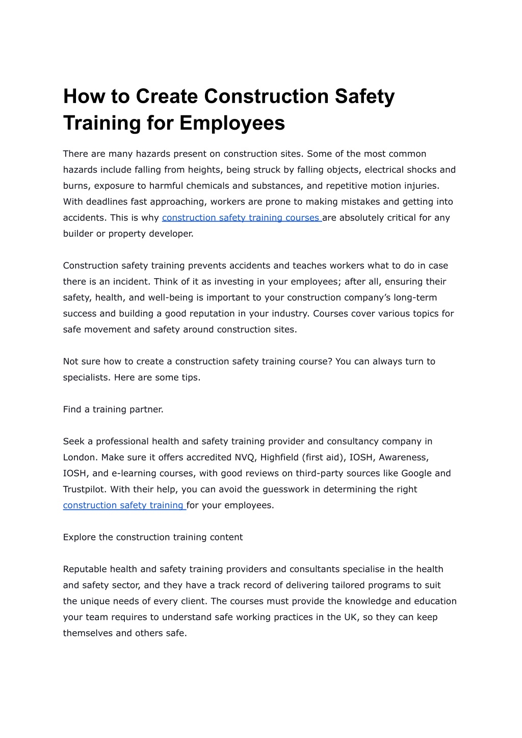 PPT - How to Create Construction Safety Training for Employees ...