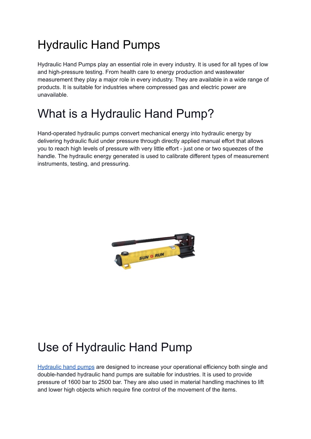 PPT - Hydraulic Hand Pumps PowerPoint Presentation, free download - ID ...