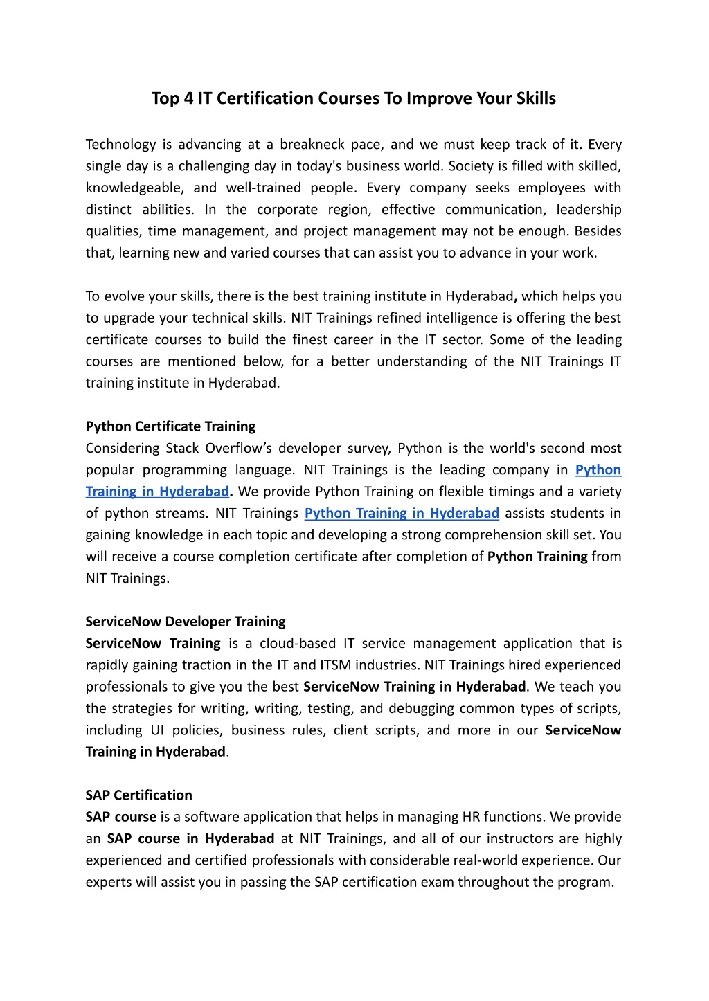 PPT - Top 4 IT Certification Courses To Improve Your Skills PowerPoint ...