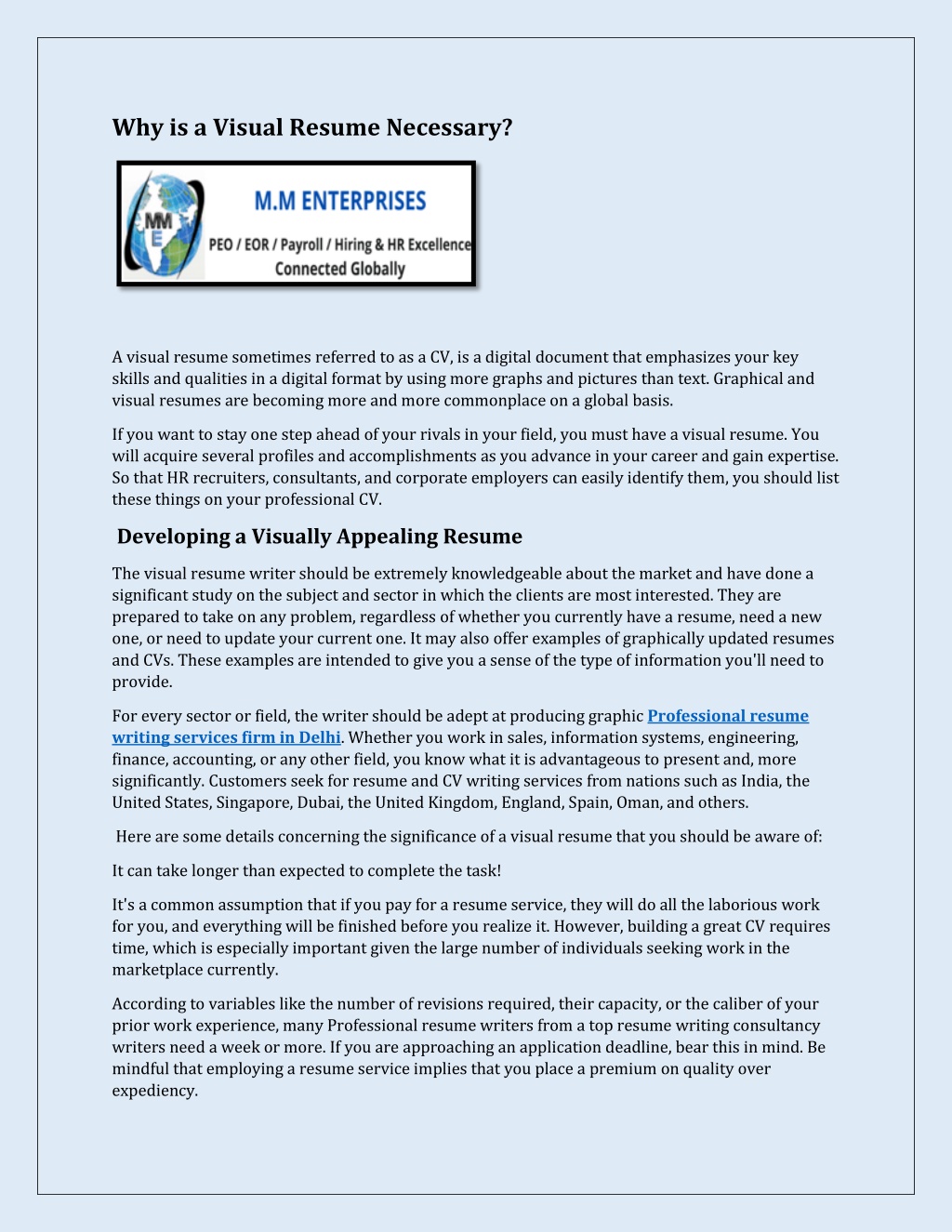 PPT - Why is a Visual Resume Necessary PowerPoint Presentation, free ...