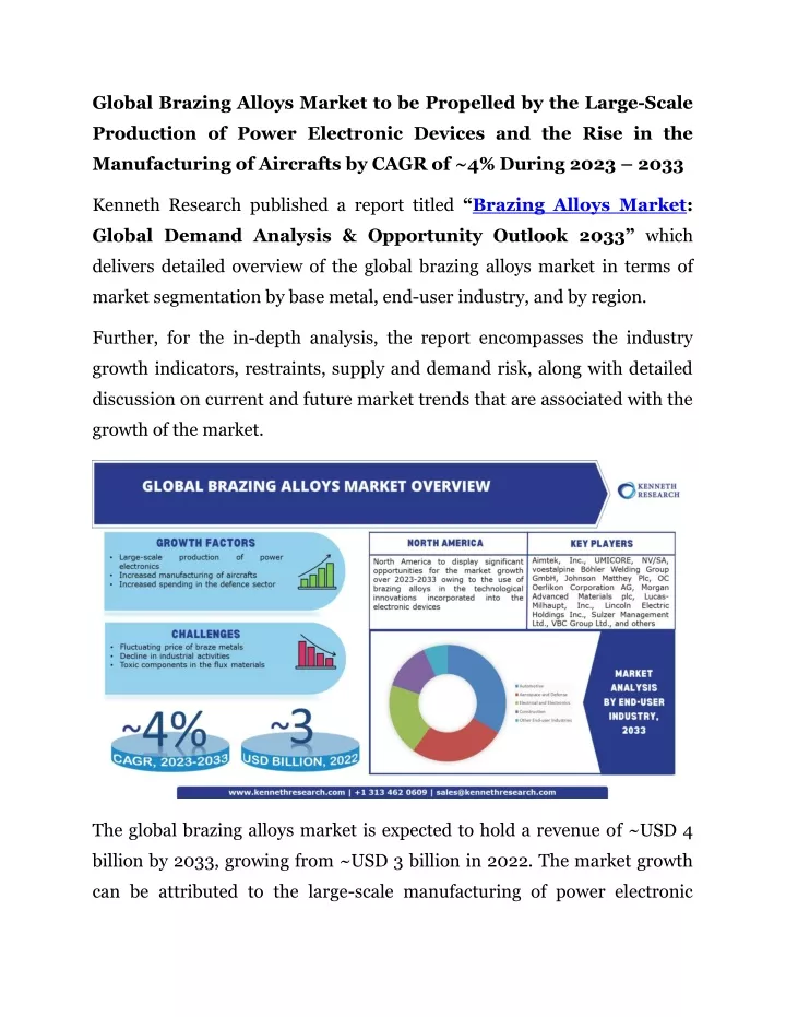 Ppt Global Brazing Alloys Market Press Release Powerpoint