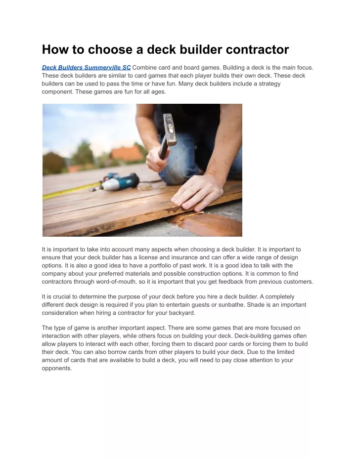PPT - How to choose a deck builder contractor PowerPoint Presentation ...