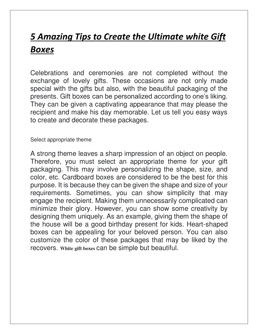 PPT - 5 Amazing Tips to Create the Ultimate white Gift Boxes PowerPoint ...