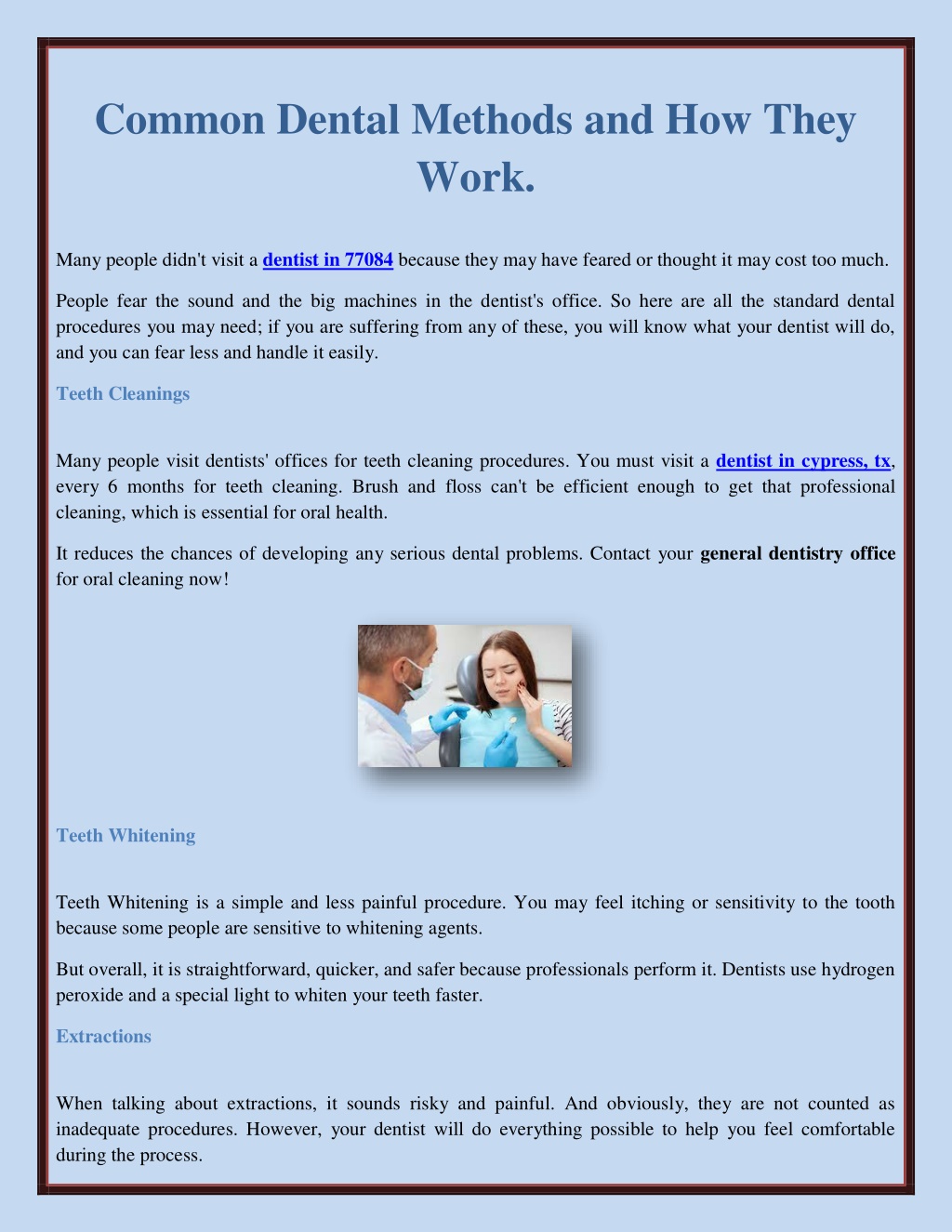 PPT - Common Dental Methods and How They Work. PowerPoint Presentation - ID:11722724