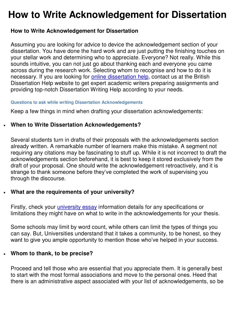 PPT - How to Write Acknowledgement for Dissertation PowerPoint ...