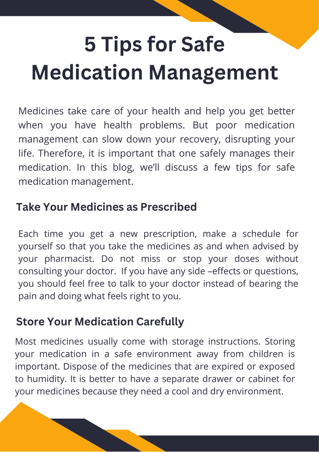 PPT - 5 Tips for Safe Medication Management PowerPoint Presentation, free download - ID:11725593