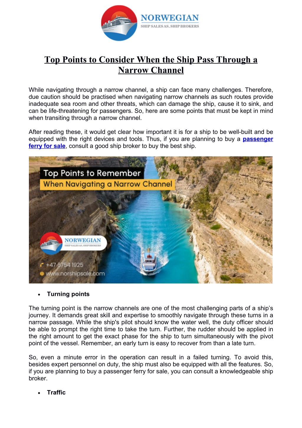 PPT - Top Points to Consider When the Ship Pass Through a Narrow ...