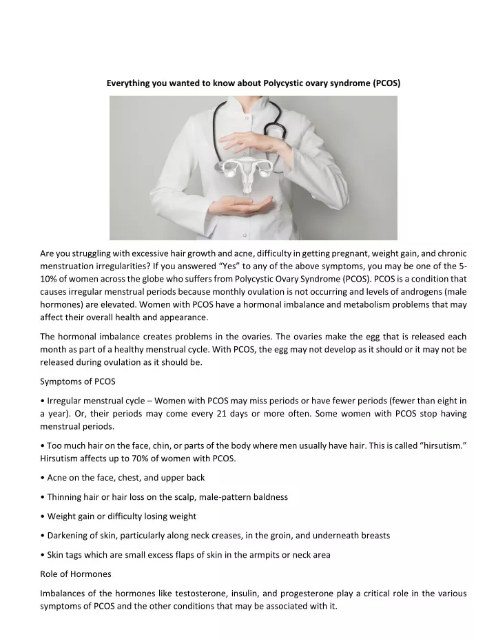 PPT - Everything you wanted to know about Polycystic ovary syndrome ...