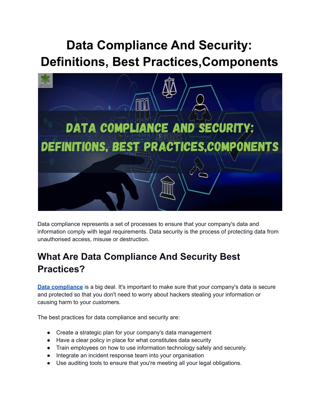 PPT - Data Compliance And Security: Definitions, Best Practices ...