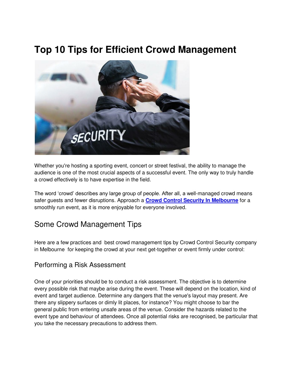 PPT - Top 10 Tips for Efficient Crowd Management PowerPoint ...