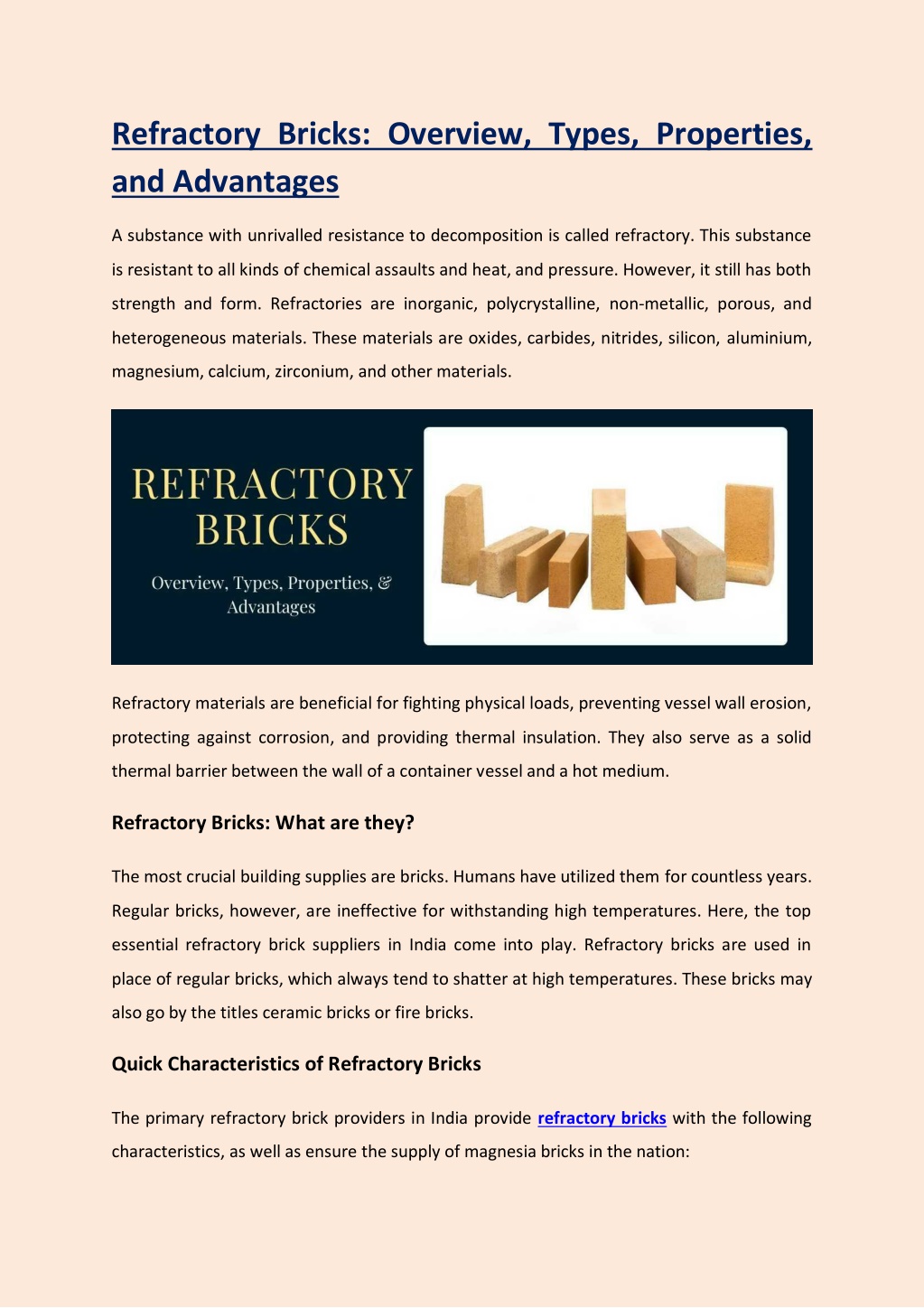 PPT - Refractory Bricks Overview, Types, Properties, and Advantages ...