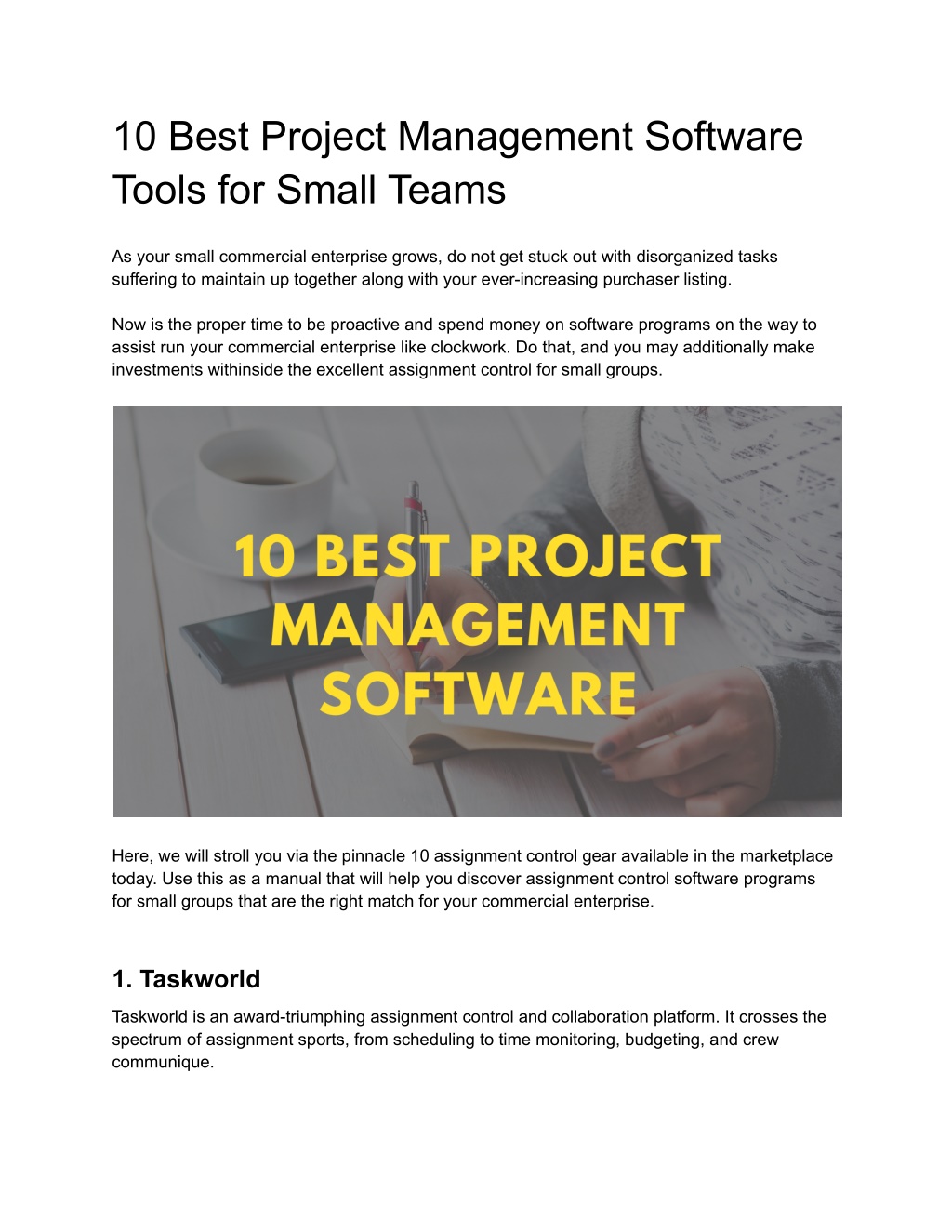 PPT - 10 Best Project Management Software Tools for Small Teams ...