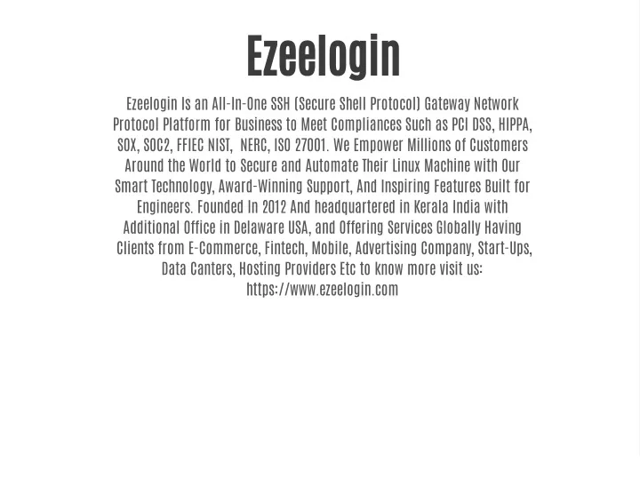 PPT - Ezeelogin PowerPoint Presentation, free download - ID:11731150