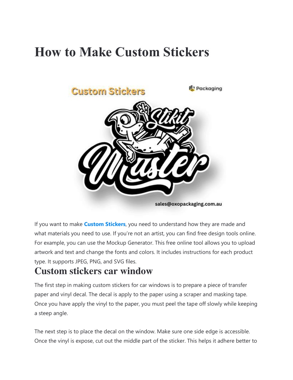 PPT - How to Make Custom Stickers PowerPoint Presentation, free ...